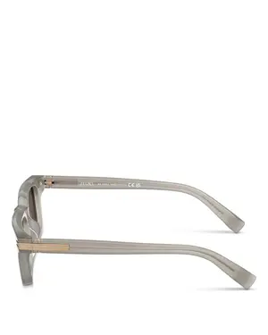Zegna Rectangular Sunglasses, 52mm