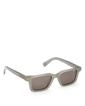Zegna Rectangular Sunglasses, 52mm
