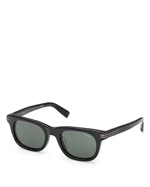 Zegna Geometric Sunglasses 54mm - Black/green