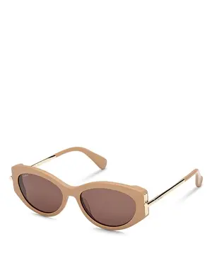 Max Mara Oval Full Rim Sunglasses - Light Brown/brown