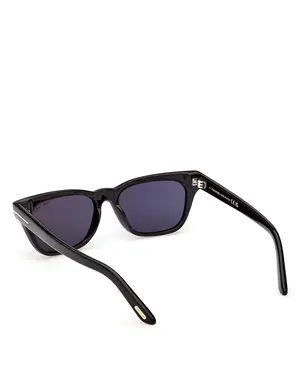 TOM FORD Penn Rectangular 53mm Sunglasses - Black/smoke