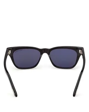 TOM FORD Penn Rectangular 53mm Sunglasses - Black/smoke