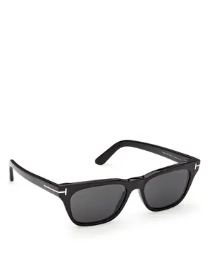 TOM FORD Penn Rectangular 53mm Sunglasses - Black/smoke