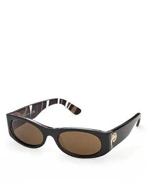 Emilio Pucci Oval Sunglasses, 54mm - Black/smoke