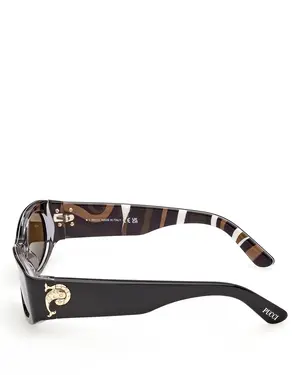 Emilio Pucci Oval Sunglasses, 54mm - Black/smoke