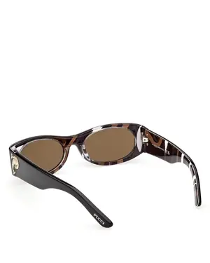 Emilio Pucci Oval Sunglasses, 54mm - Black/smoke