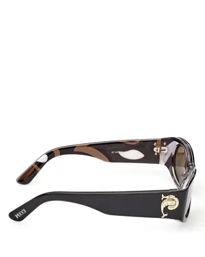 Emilio Pucci Oval Sunglasses, 54mm - Black/smoke