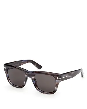 TOM FORD Finn Rectangular Sunglasses - Havana/smoke