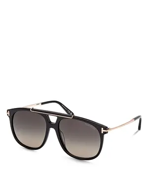 TOM FORD Sam Navigator 58mm Sunglasses - Black/smoke