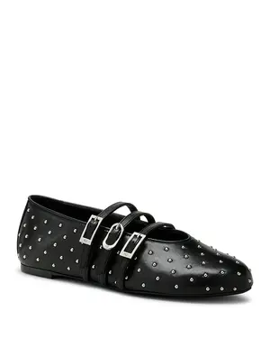 STUART WEITZMAN Sostud Mary Jane Ballet Flat - Black