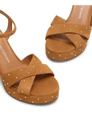 STUART WEITZMAN Dayna Studded Platform Sandals - Hazel