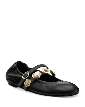 STUART WEITZMAN Socharming Mary Jane Flats - Black