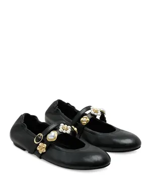 STUART WEITZMAN Socharming Mary Jane Flats - Black
