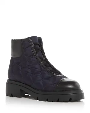 STUART WEITZMAN Hudson Quilted Boots - Navy/black