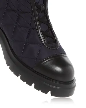 STUART WEITZMAN Hudson Quilted Boots - Navy/black