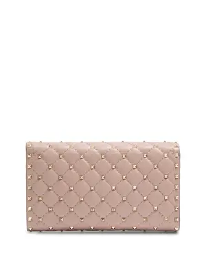 Valentino Garavani Rockstud Spike Crossbody Clutch Bag - Poudre