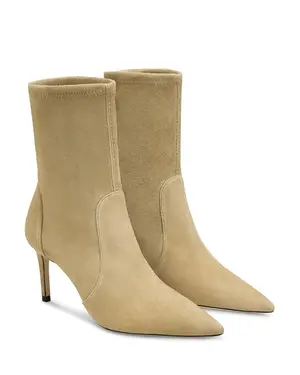 STUART WEITZMAN Power 75 Zip Booties - Golden Olive