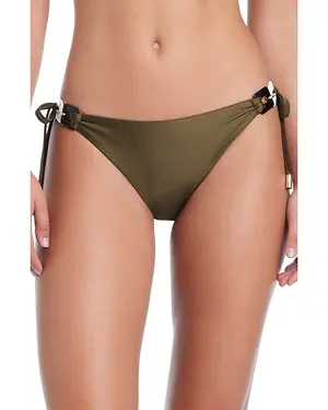 Red Carter Chain Detail Tie Side Bikini Bottom - Hazel