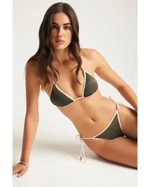 Red Carter Metallic Classic Triangle Bikini Top