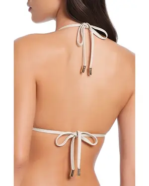 Red Carter Metallic Classic Triangle Bikini Top