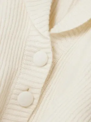 LISA YANG Alessandra Ribbed Cashmere Cardigan - Neutrals