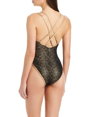 Red Carter Double Strap One-piece Swimsuit