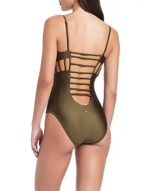 Red Carter Cross Cutout Maillot One-piece Swimsuit