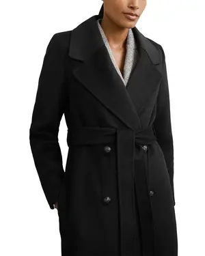 REISS Faux Fur Collar Coat