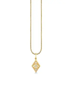 SYDNEY EVAN 14k Yellow Diamond Ace Of Diamonds Pendant Necklace - Gold