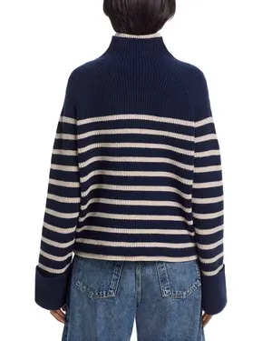 Rag & Bone Ilaria Stripe Turtleneck Wool Sweater