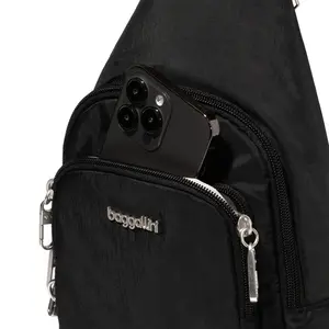 BAGGALLINI Travel Smart Edit Securtex Anti-theft Daytripper Sling Bag - Black