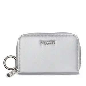 BAGGALLINI The Jet Set Edit Deluxe Card Case - Silver Metallic