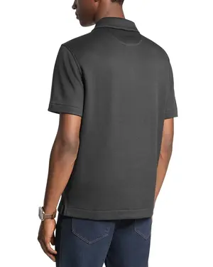 Michael Kors Textured Waffle Polo Shirt - Black