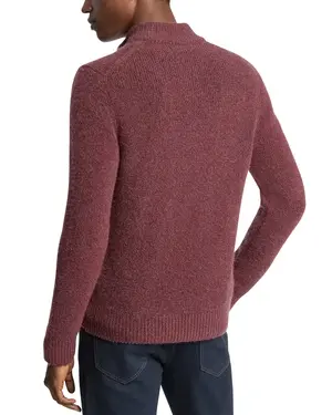 Michael Kors Cozy Luxe Quarter Zip Pullover Sweater - Oxblood