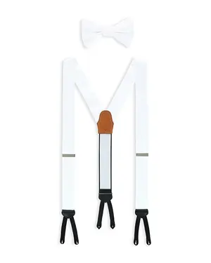 Trafalgar Brace And Bow Tie Set - White