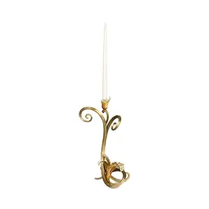 JAY STRONGWATER Mirabelle Orchid Single Candlestick - Golden