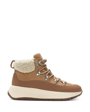 Fitflop F-mode Teddy Collar Boots - Desert Tan
