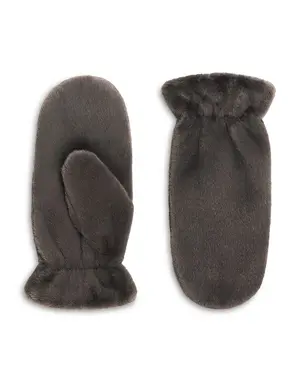 Theory Cashmere Lined Mittens Grey