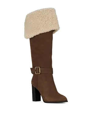 Jeffrey Campbell Nestle Cuff Boots - Brown Crinkle/beige