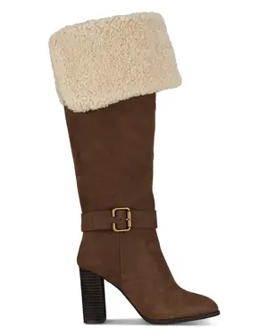 Jeffrey Campbell Nestle Cuff Boots - Brown Crinkle/beige