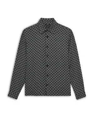 REISS Long Sleeve Printed Button Front Shirt