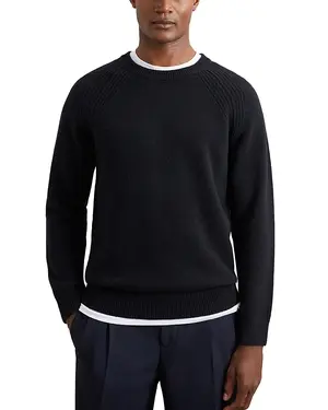 REISS Foulton Crewneck Sweater - Navy