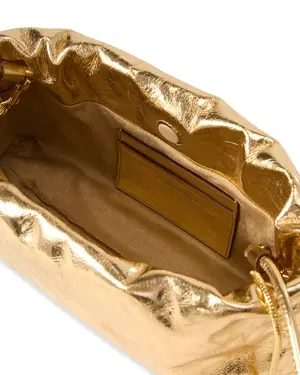 Veronica Beard Metallic Leather Stash Bag - Gold