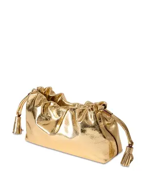 Veronica Beard Metallic Leather Stash Bag - Gold