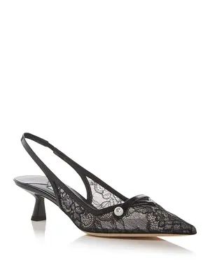 JIMMY CHOO Amita 45 Pointed Slingback Pumps - Black