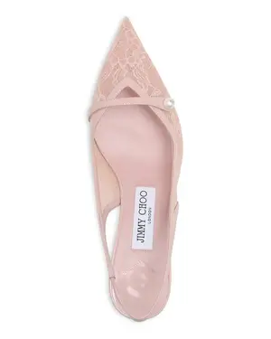 JIMMY CHOO Amita 45 Pointed Slingback Pumps - Rose
