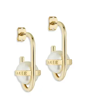 Ted Baker London Imitation Pearl Oval Hoop Earrings