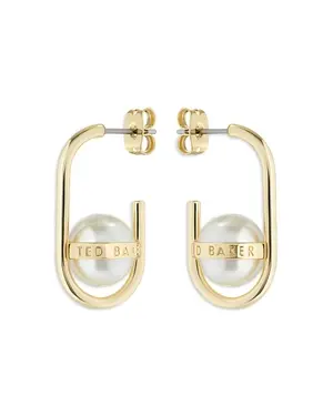 Ted Baker London Imitation Pearl Oval Hoop Earrings