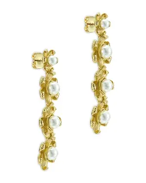 Ted Baker London Imitation Pearl Daisy Drop Earrings - Gold Tone