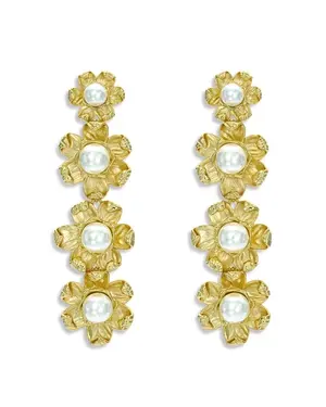 Ted Baker London Imitation Pearl Daisy Drop Earrings